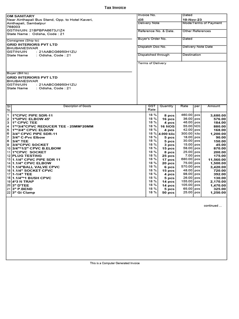 Consignee (Ship To) | Download Free PDF | Value Added Tax | Taxation