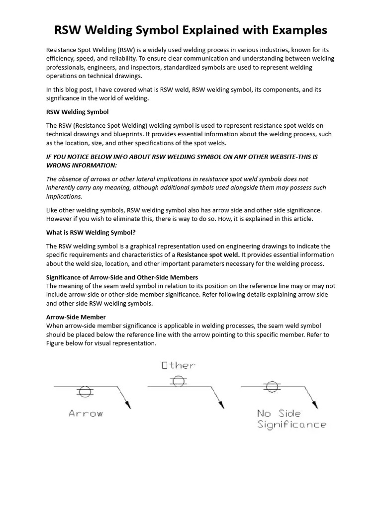 RSW Welding Symbol Explained With Examples | PDF | Welding | Construction