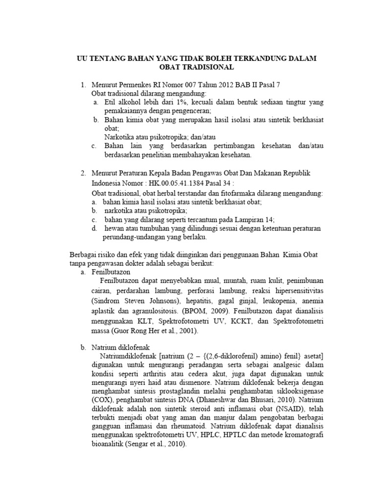 Bahan Terlarang dalam Obat Tradisional | PDF | Pengembangan Diri ...