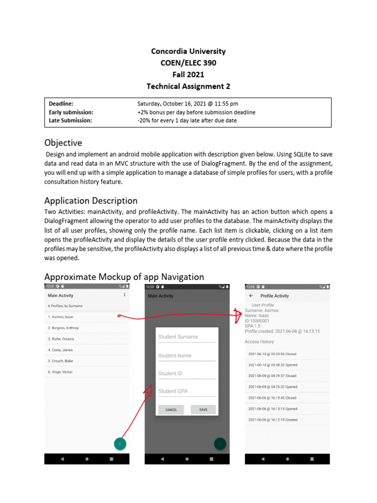Technical Assignment 2 - S2021 1 | PDF | Databases | Mobile App