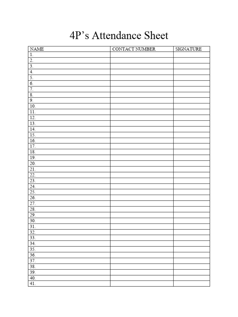 4Ps Attendance | PDF