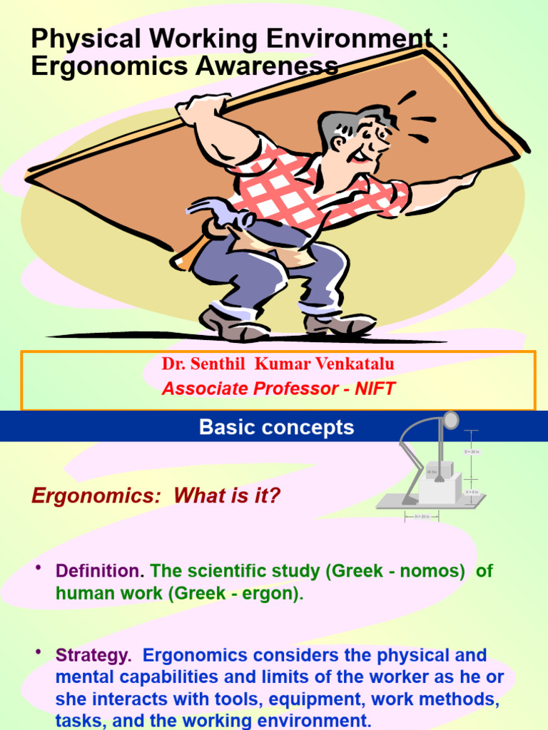 Ergonomics Awareness and Physical Working Environment-1 | PDF | Human ...