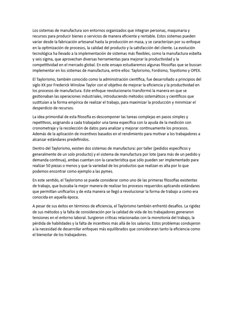 Los Sistemas de Manufactura Son Entornos Organizados Que Integran Personas | Descargar gratis ...