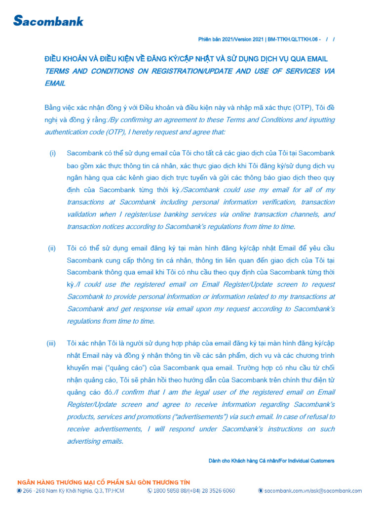 DKDK Dang Ky Cap Nhat Su Dung Dich Vu Qua Email | PDF