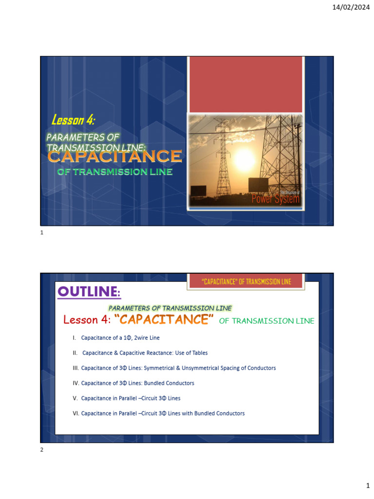 Line Parameters - Shunt Capacitance & Capacitive Reactance | PDF ...