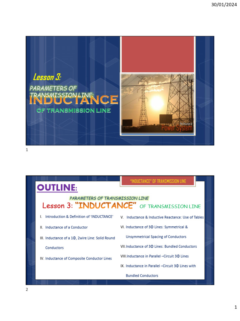 Line Parameters Series Inductance And Inductive Reactance Pdf Inductance Electrical Network