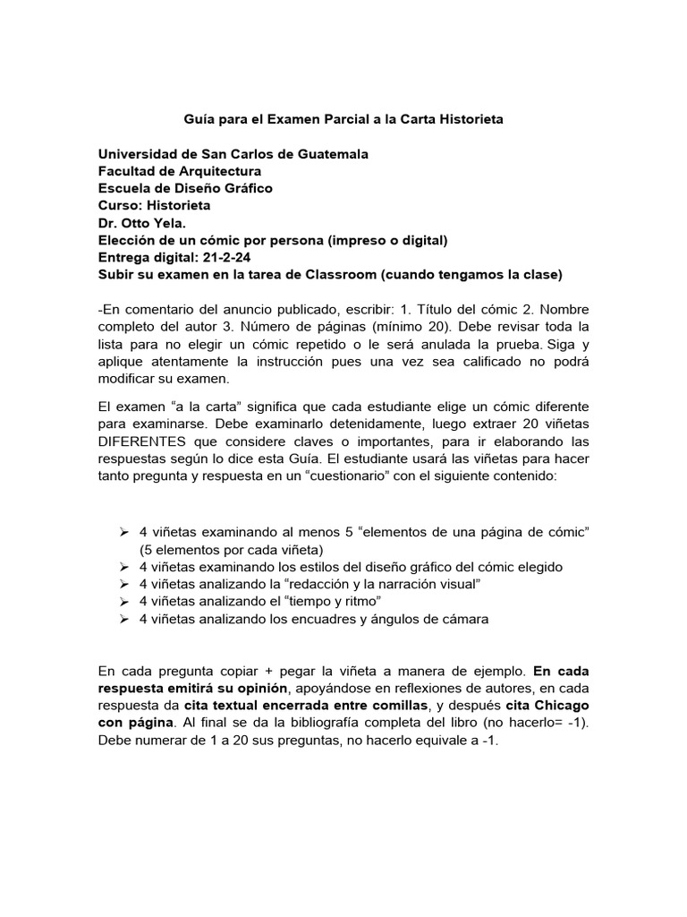 Examen Cómic: Guía Completa USAC | PDF | Cómics | Liderazgo
