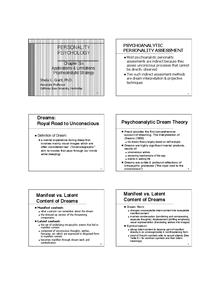 An Overview of Psychoanalytic Personality Assessment and Psychotherapy ...