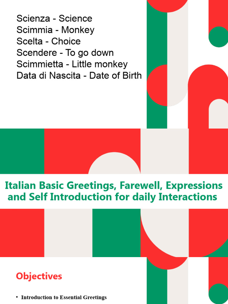 Italian Greetings & Social Basics | PDF | Nonverbal Communication | Gesture