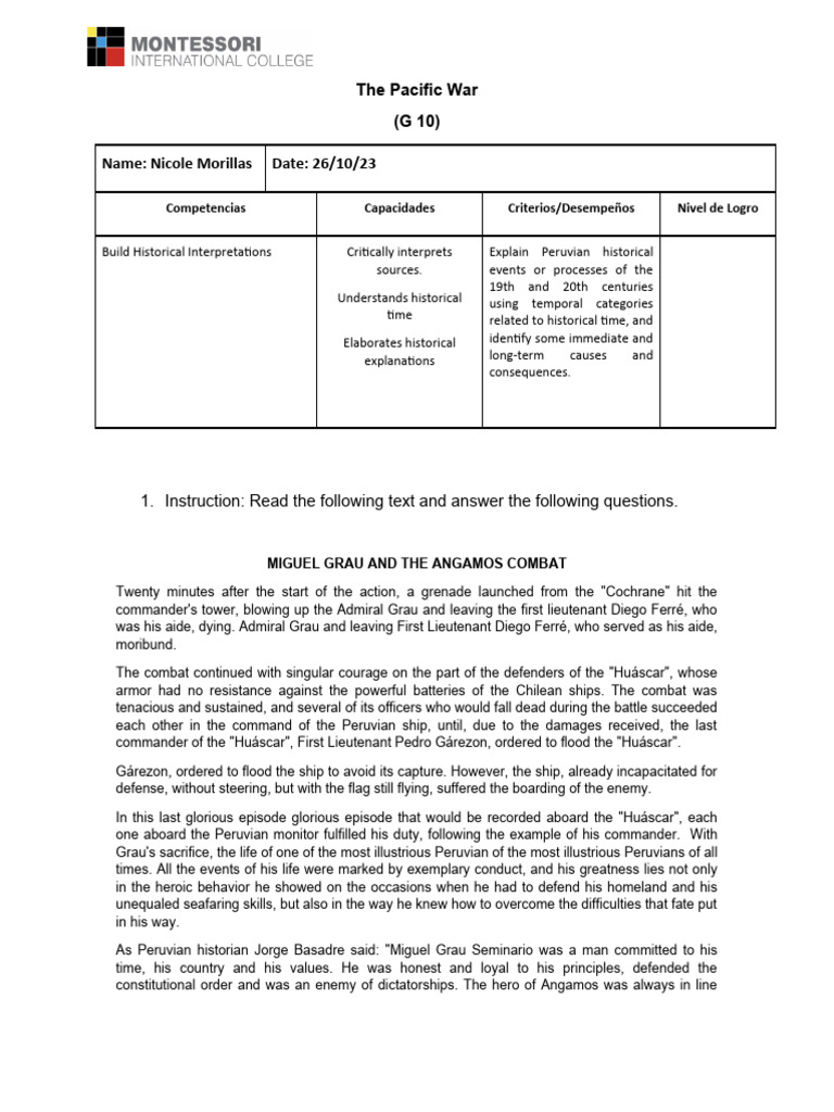 Miguel Grau and the Huáscar's Legacy | PDF | History | General Fiction
