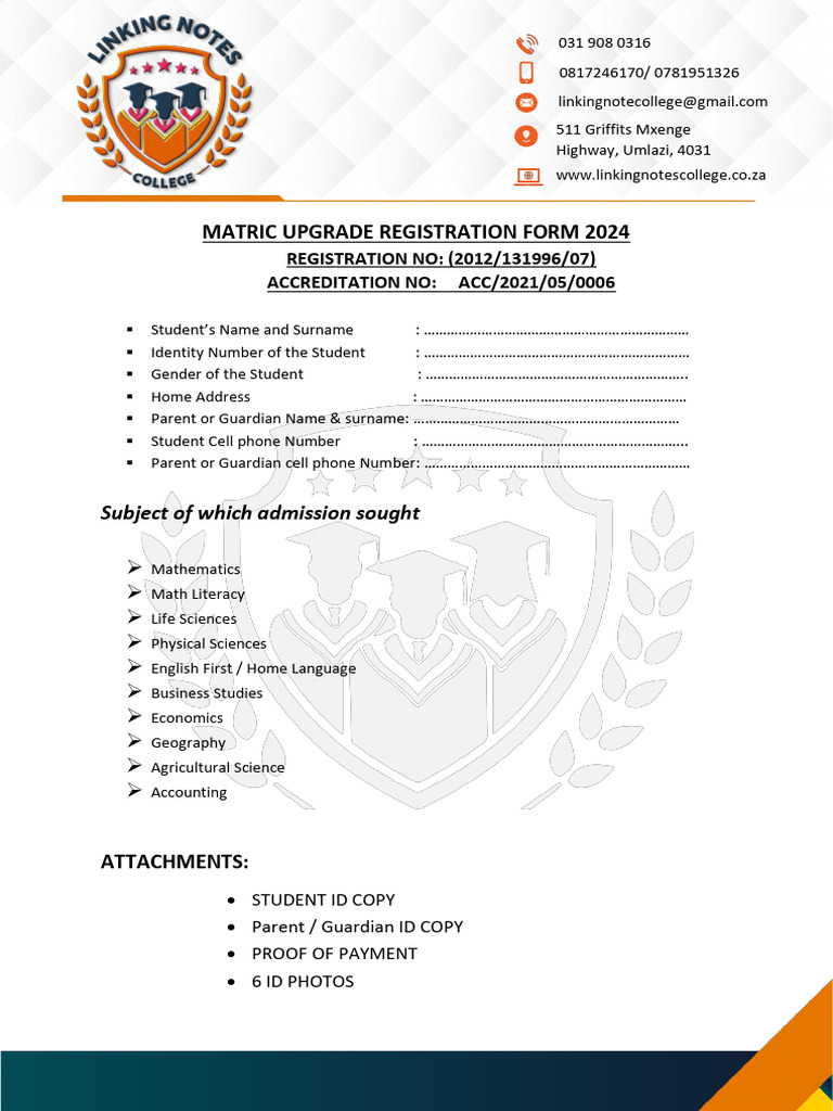 Matric Upgrade Registration 2024 | PDF | Career & Growth
