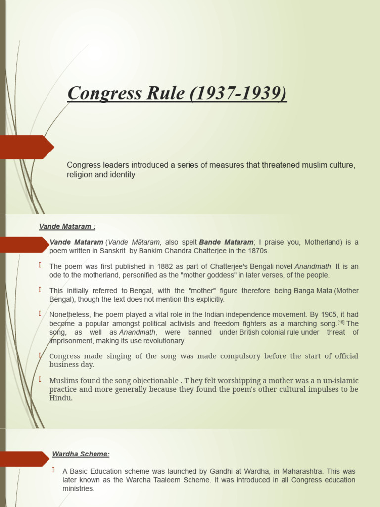 Congress Rule (1937-1939) | Download Free PDF | South Asia