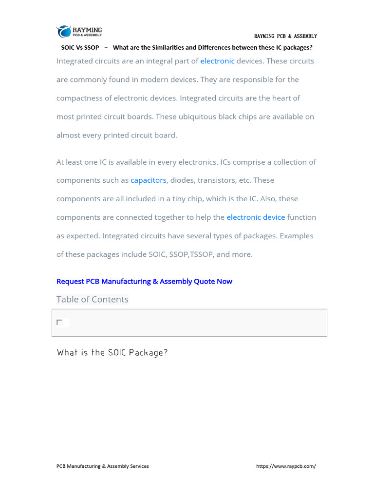 SOIC vs SSOP: IC Package Differences | PDF | Computer Engineering | Materials