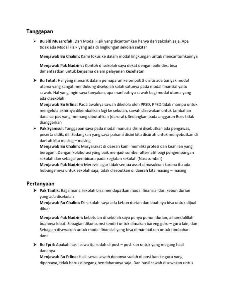Optimalisasi Modal Sekolah: Fisik dan Finansial | PDF | Pengembangan ...
