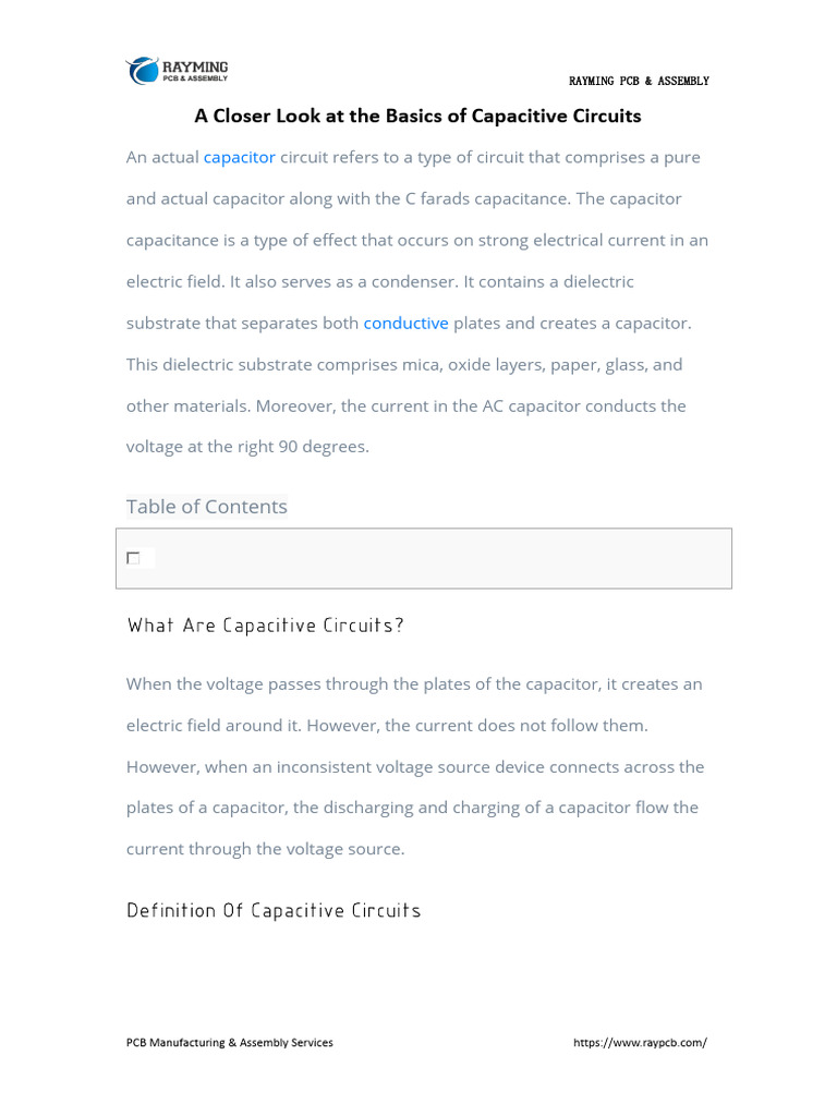 A Closer Look at The Basics of Capacitive Circuits | PDF | Capacitor ...