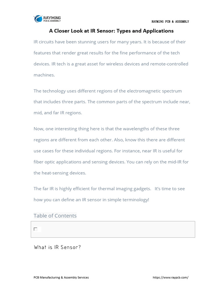 A Closer Look at IR Sensor Types and Applications | PDF | Infrared ...