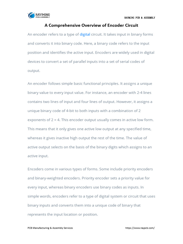 A Comprehensive Overview of Encoder Circuit | PDF | Electronic Circuits | Logic Gate