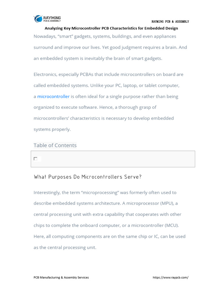 Analyzing Key Microcontroller PCB Characteristics For Embedded Design | PDF | Microcontroller ...