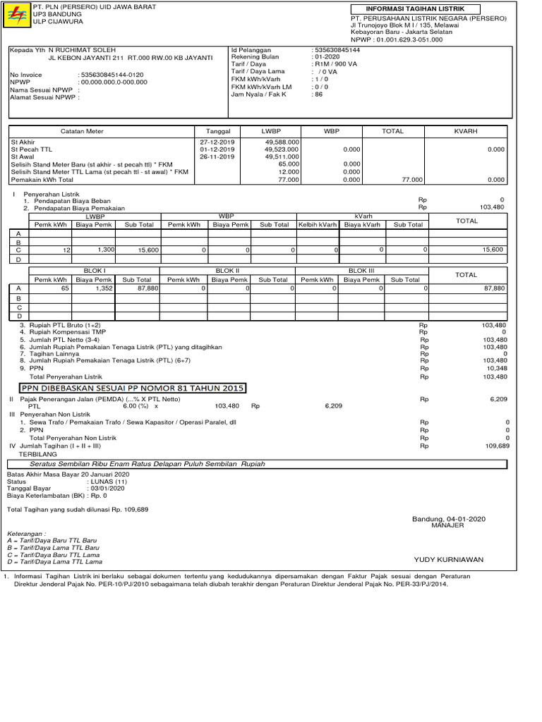 Seratus Sembilan Ribu Enam Ratus Delapan Puluh Sembilan Rupiah | PDF