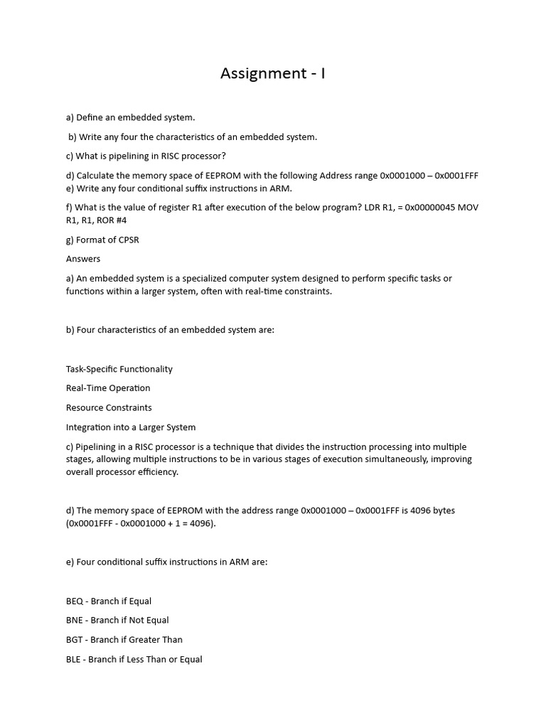 Assignment 1 | PDF | Embedded System | Microcontroller