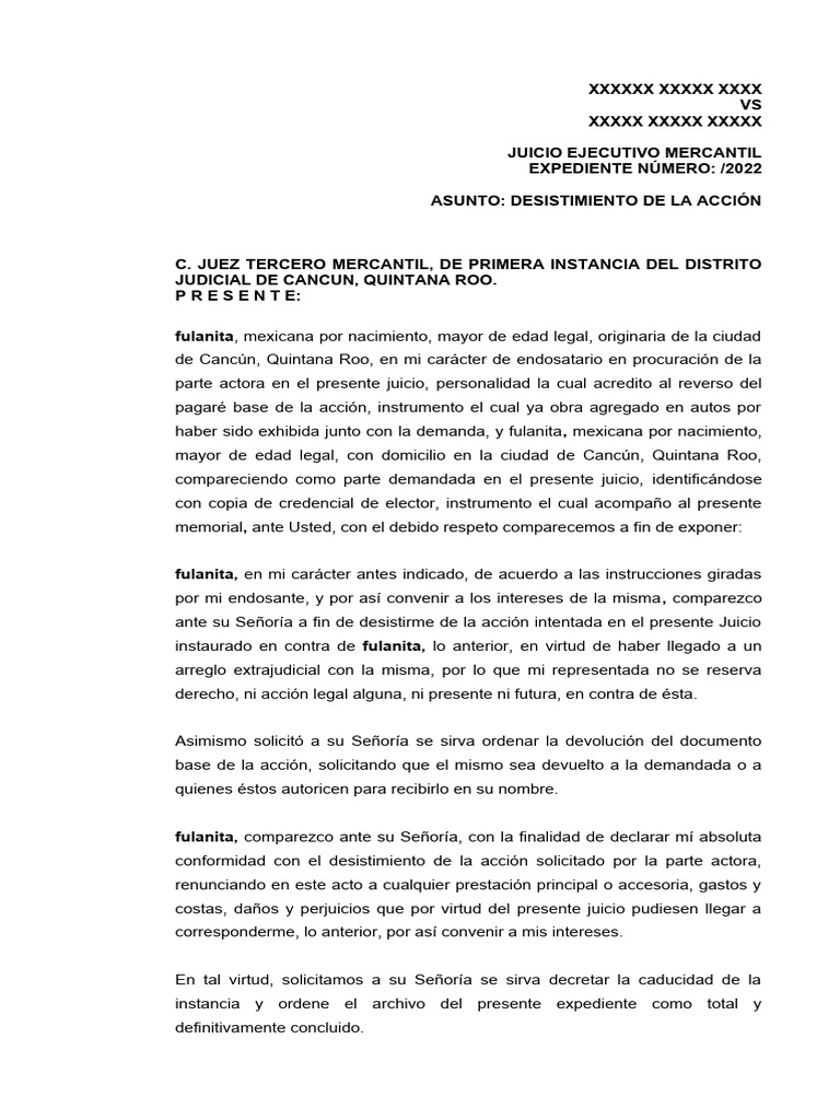 Escrito de Desistimiento | PDF | Gobierno | Justicia