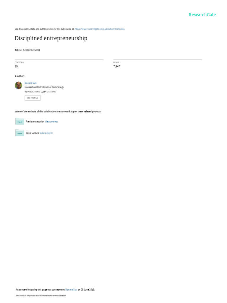 Discipentreppdffrom SMR04 | PDF | Entrepreneurship | Startup Company