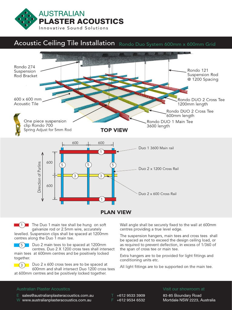 Acoustic Ceiling Tile Installation Guide | PDF | Building Technology ...
