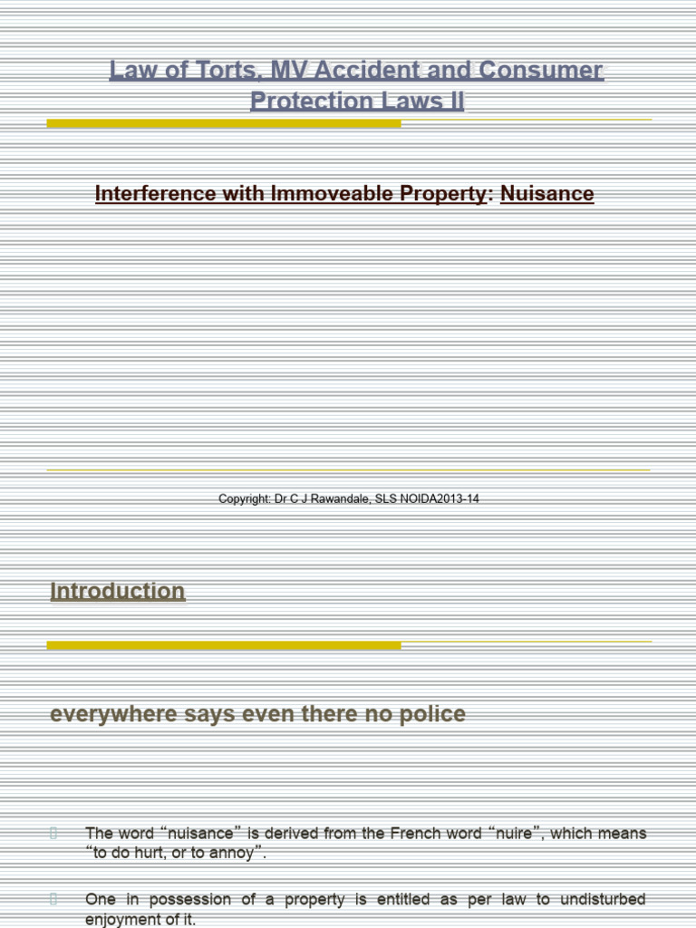 Law of Torts, MV Accident and Consumer Protection Laws II: Interference ...