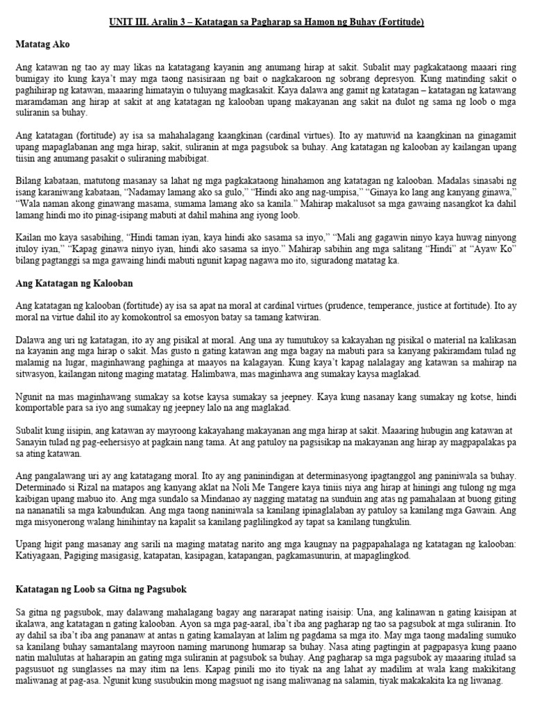 Unit III - Lesson3.katatagan | PDF