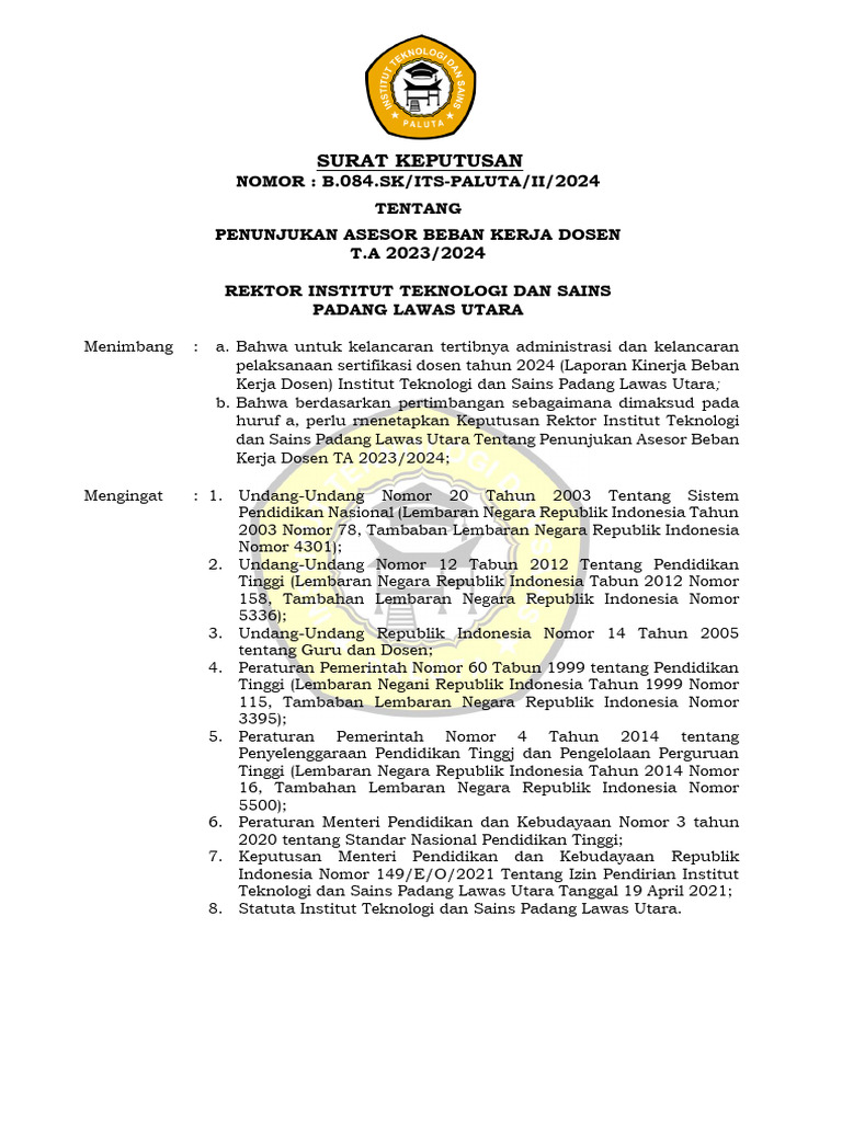 SK Asesor Ii BKD | PDF