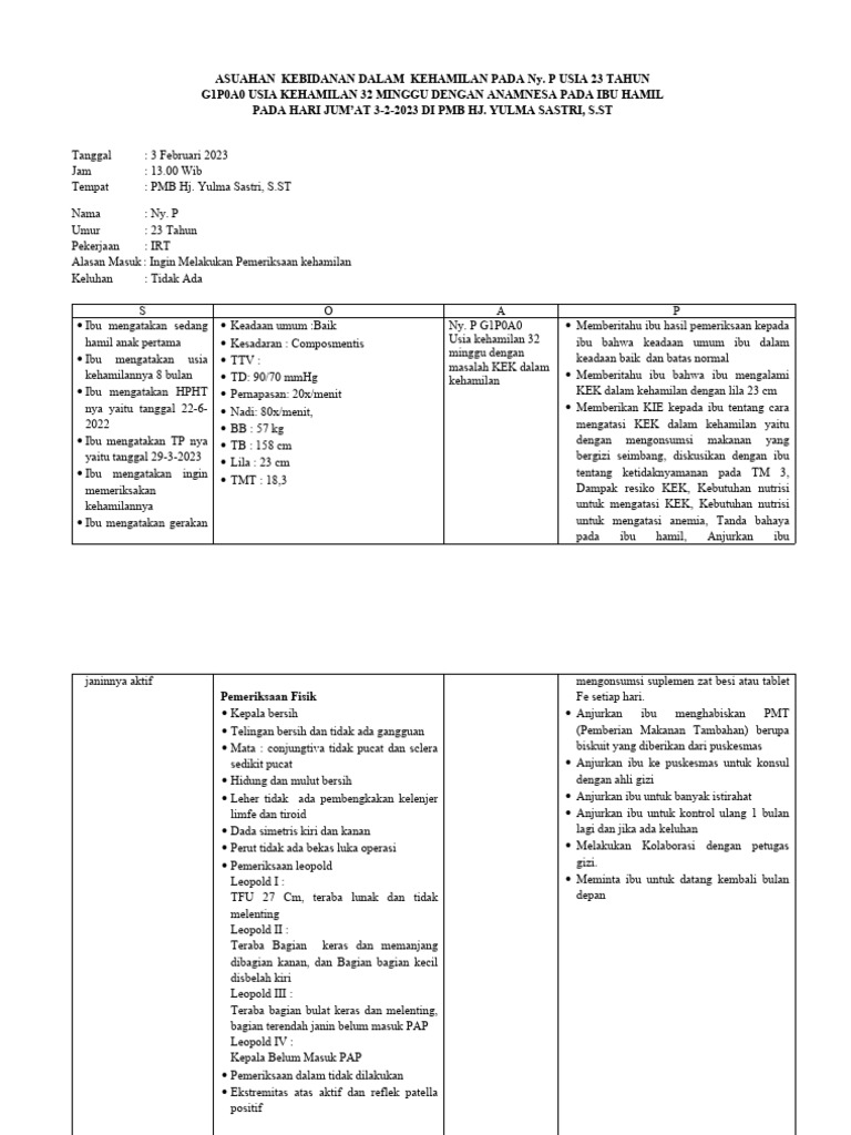 Soap Kehamilan Di PMB | PDF