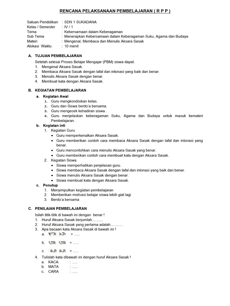 Mengenal Membaca Dan Menulis Aksara Sasak Hanacaraka | PDF