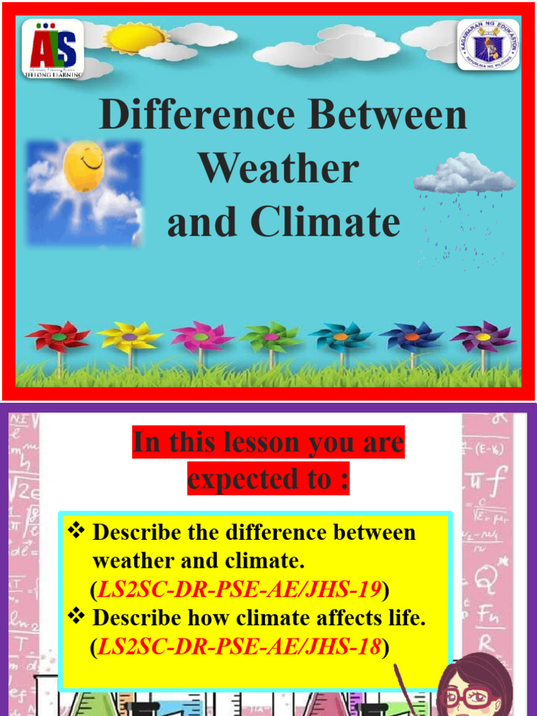 LS2 Science PPT-AE-JHS (Diff. Bet. Weather-Climate) | PDF | Rain ...
