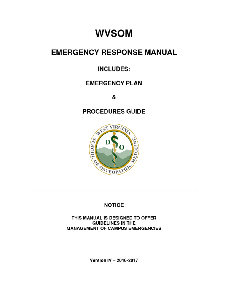 Wvsom: Emergency Response Manual | PDF | 9 1 1 | Emergency Evacuation