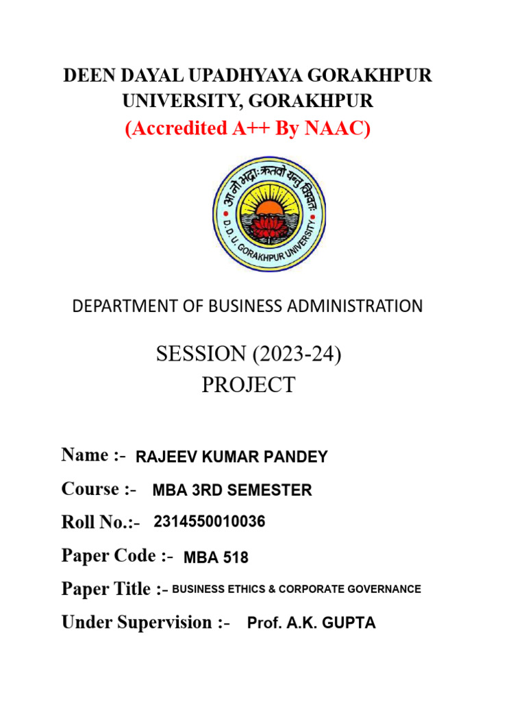 PROJECT COVER (2) For Ddu Students | PDF | Technology & Engineering