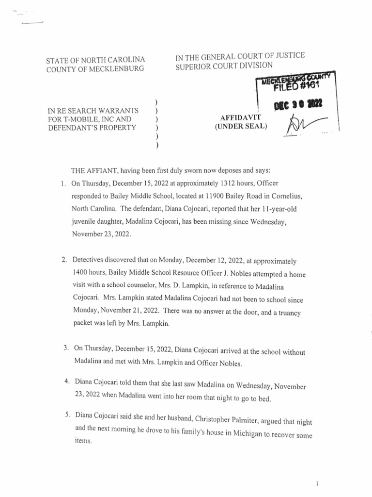 2022 12 30 - Request To Seal Search Warrant - Diana Cojocari ...