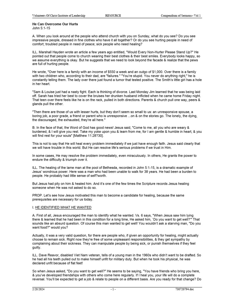 He Can Overcome Our Hurts | PDF | Faith Healing | Jesus