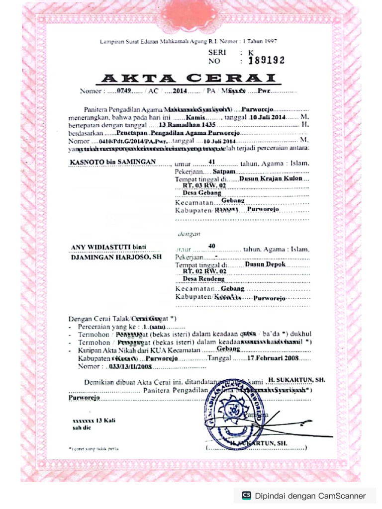 Akte Cerai | PDF
