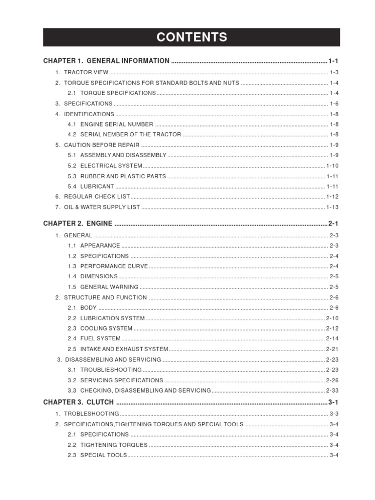 Kioti Daedong DK55 Tractors Service Manual | PDF | Axle | Clutch