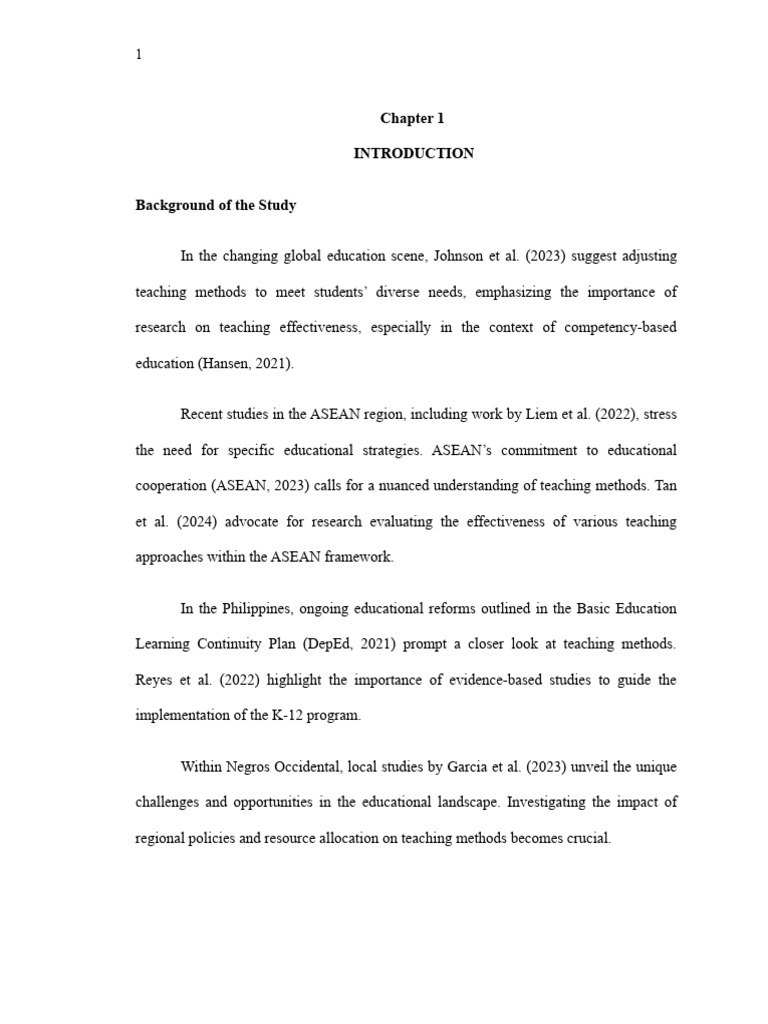 Comparative Study Into The Efficacy of Various Teaching Approaches On Academic Performance in ...
