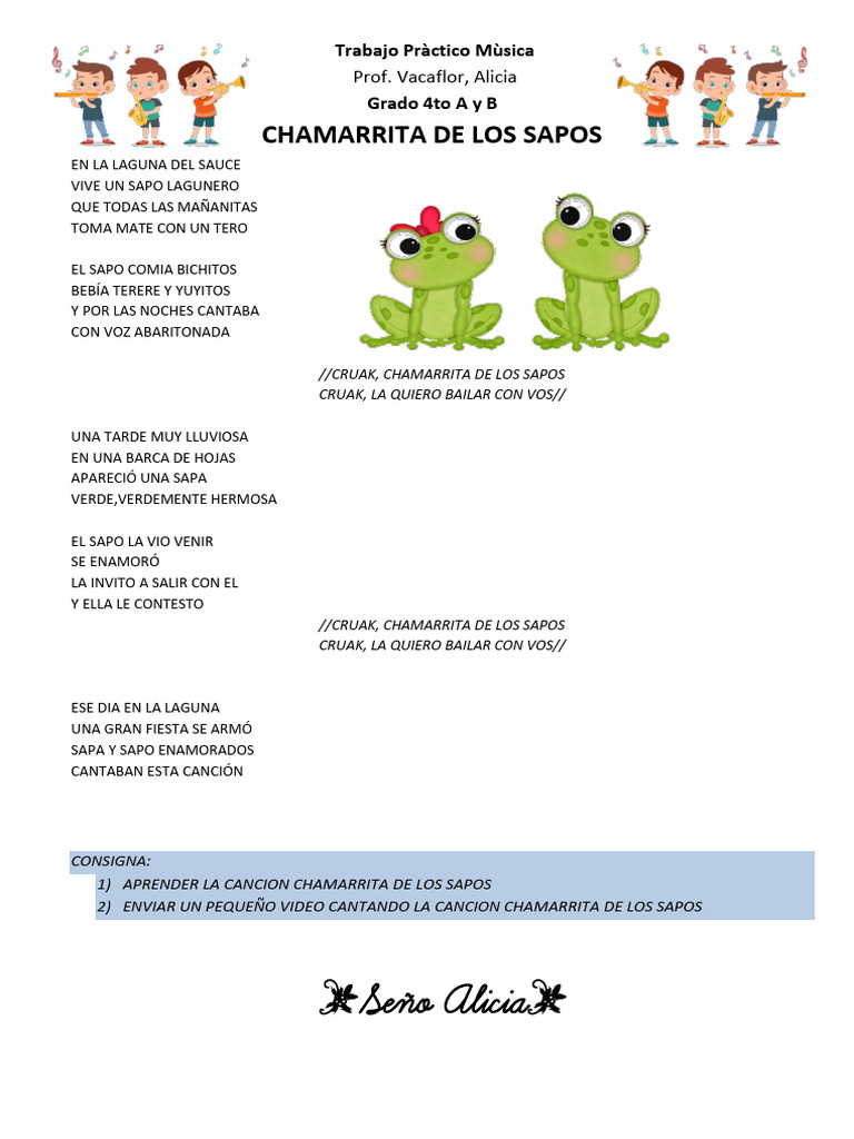 Canción Chamarrita de los Sapos | PDF