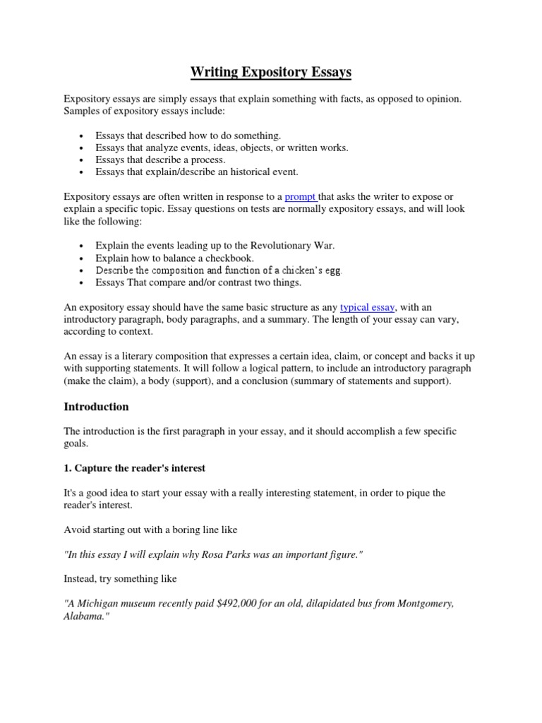 Writting Expository Essays | PDF | Essays | Paragraph