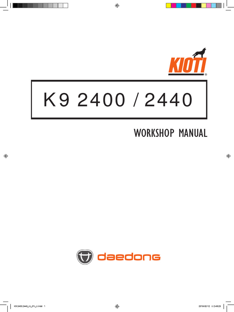Kioti Daedong K9 2400, K9 2440 UTV (Utility Vehicle) Service Manual ...