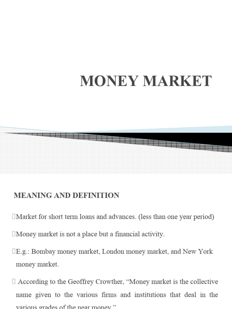 Money Market | PDF | Financial Markets | Repurchase Agreement