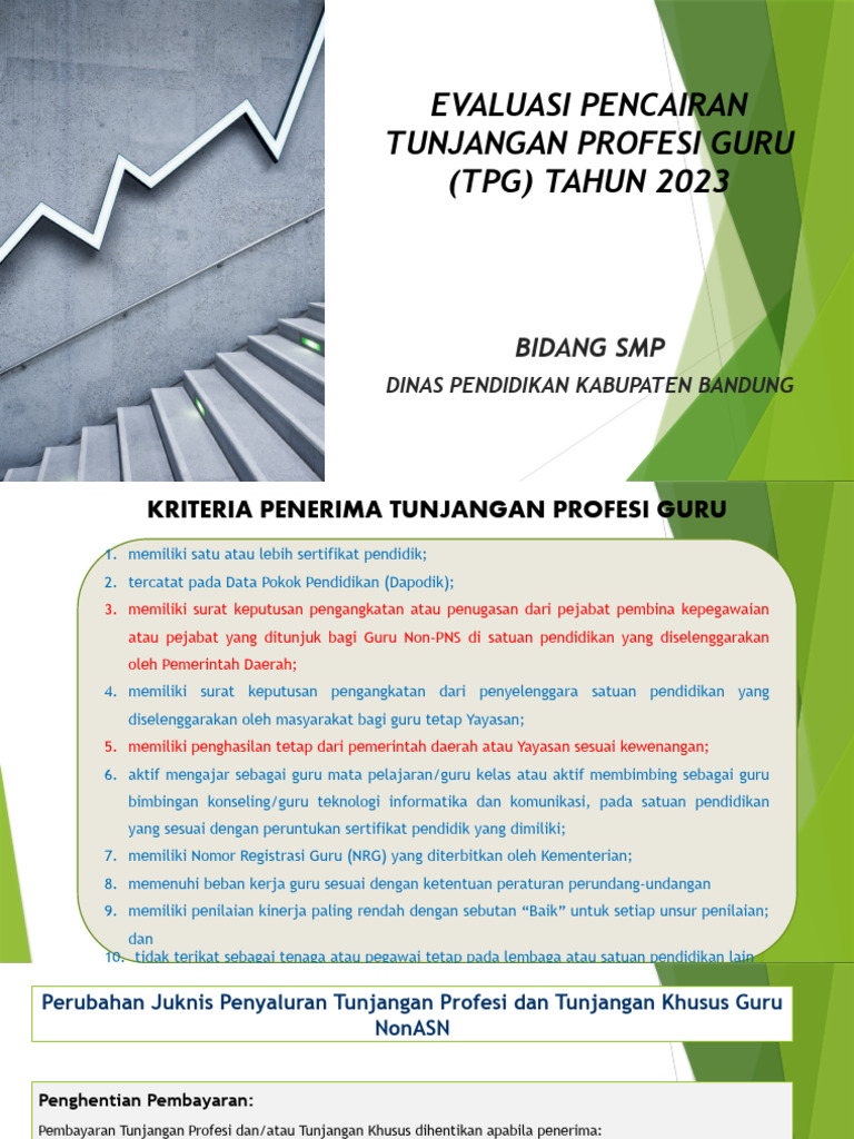 Evaluasi Pencairan Tunjangan Profesi Guru (TPG) | PDF