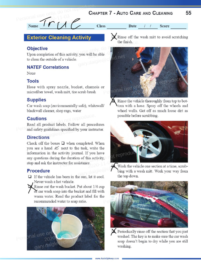 Car Washing Instructions | PDF | Vehicles | Transport