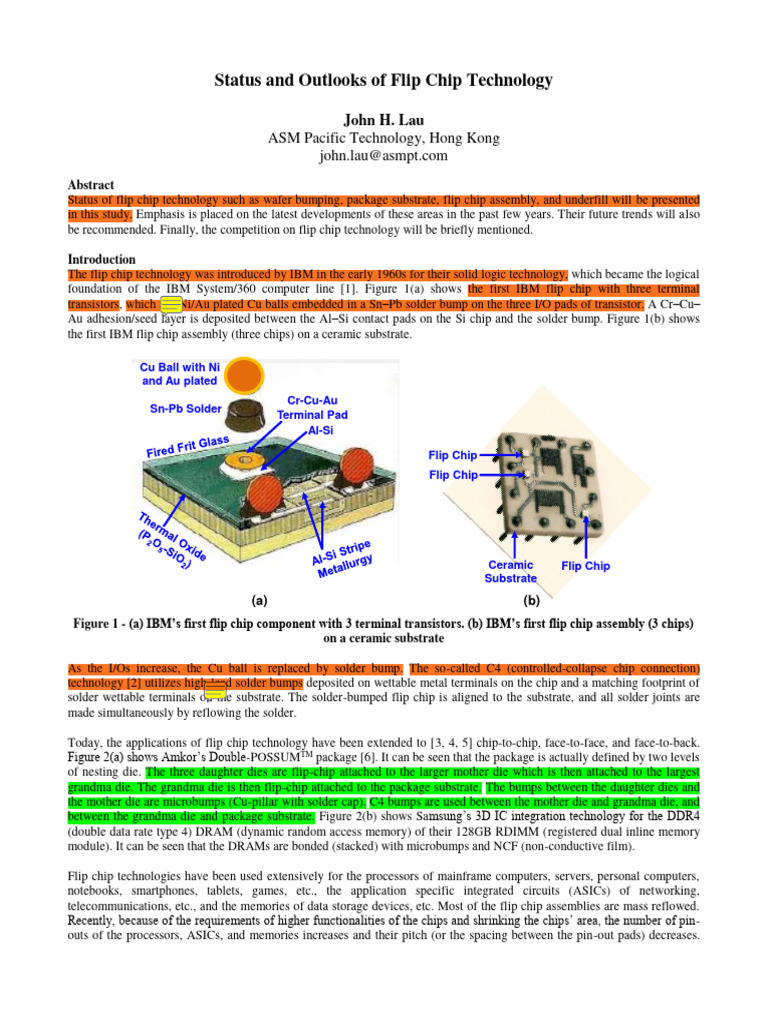 Status Outlooks Flip Chip Technology Ipc | PDF | Integrated Circuit ...