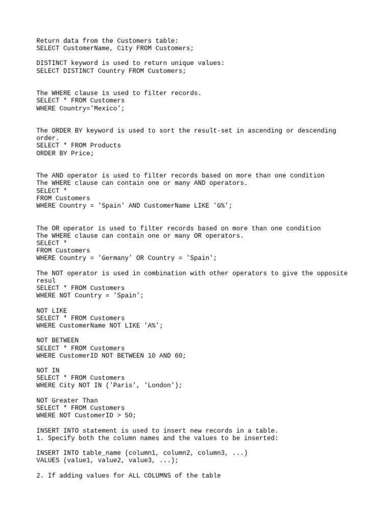 SQL Refresher | PDF | Database Transaction | Information Technology SQL Refresher | PDF | Database Transaction | Information Technology