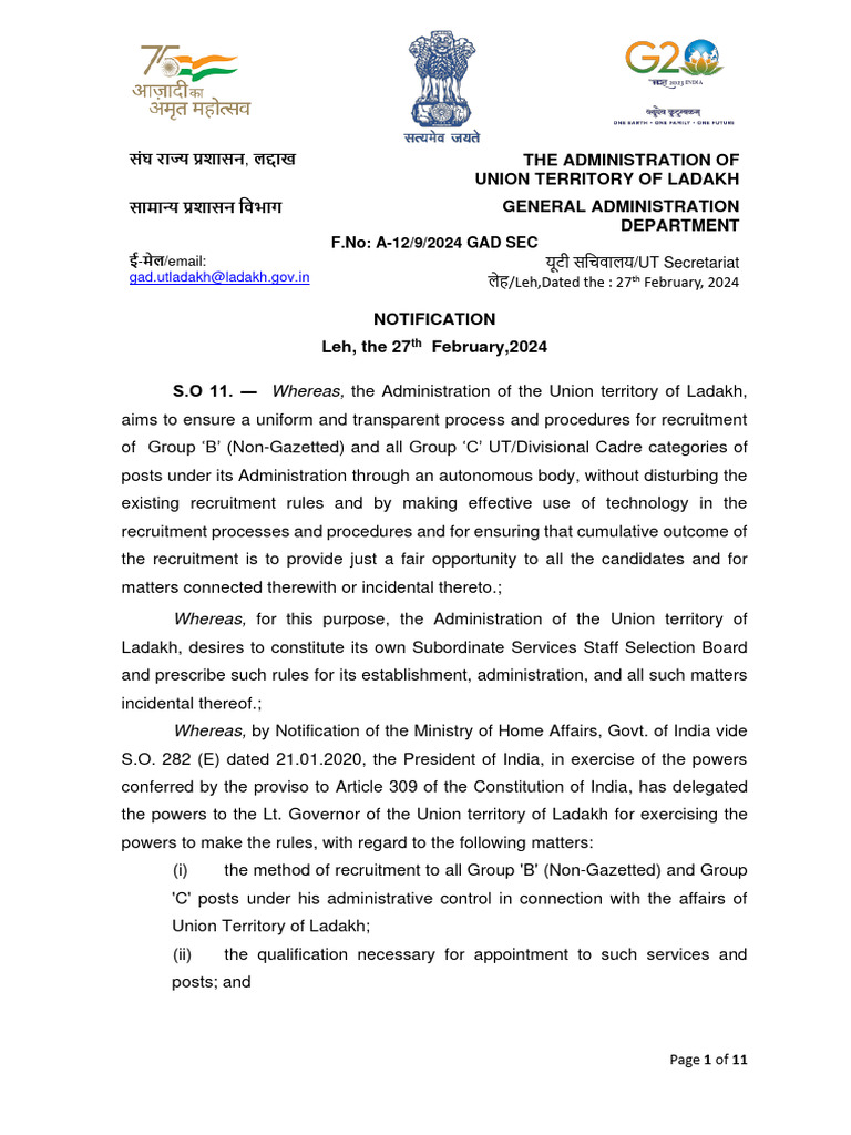 Service Selection Board - Ladakh | Download Free PDF | Recruitment ...