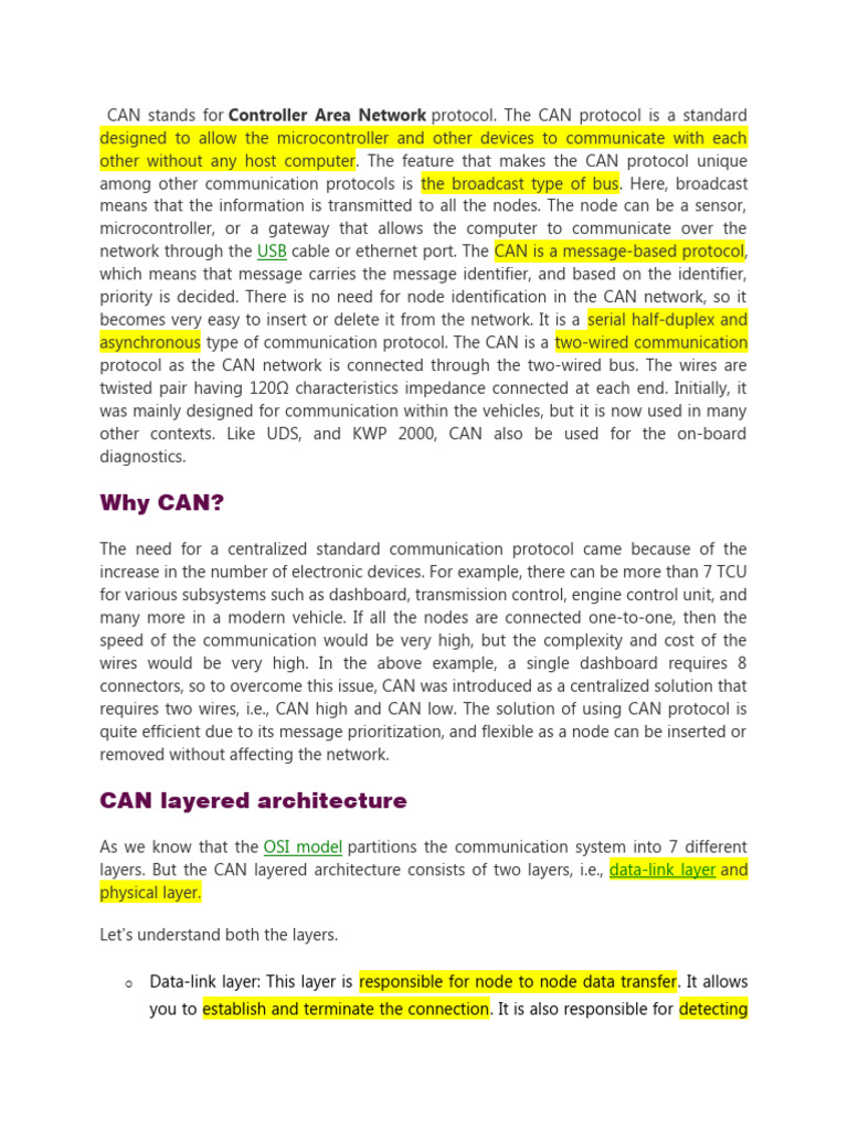 CAN Stands For | PDF | Telecommunications | Network Protocols